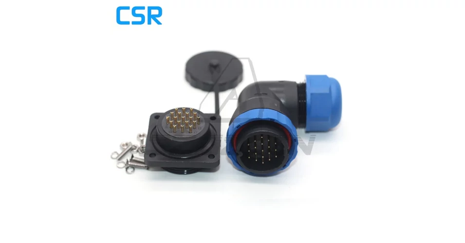 SD28 square right angle 19pin waterproof - Connectors - KellyControllers.eu